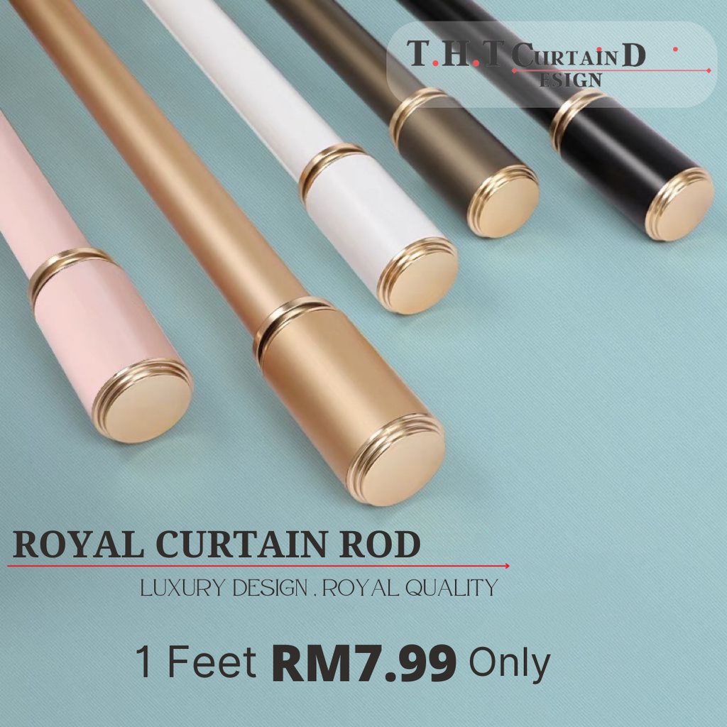 Premium Royal Rod Curtain | Kayu Langsir Aluminium Alloy Single (Rod ...