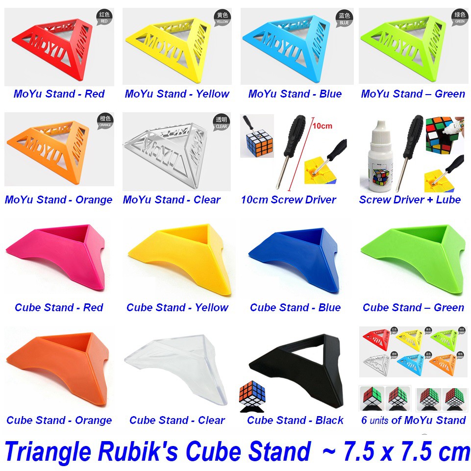 [KMY Ready Stock] Triangle Magic Cube Stand - Black, Blue, Yellow ...