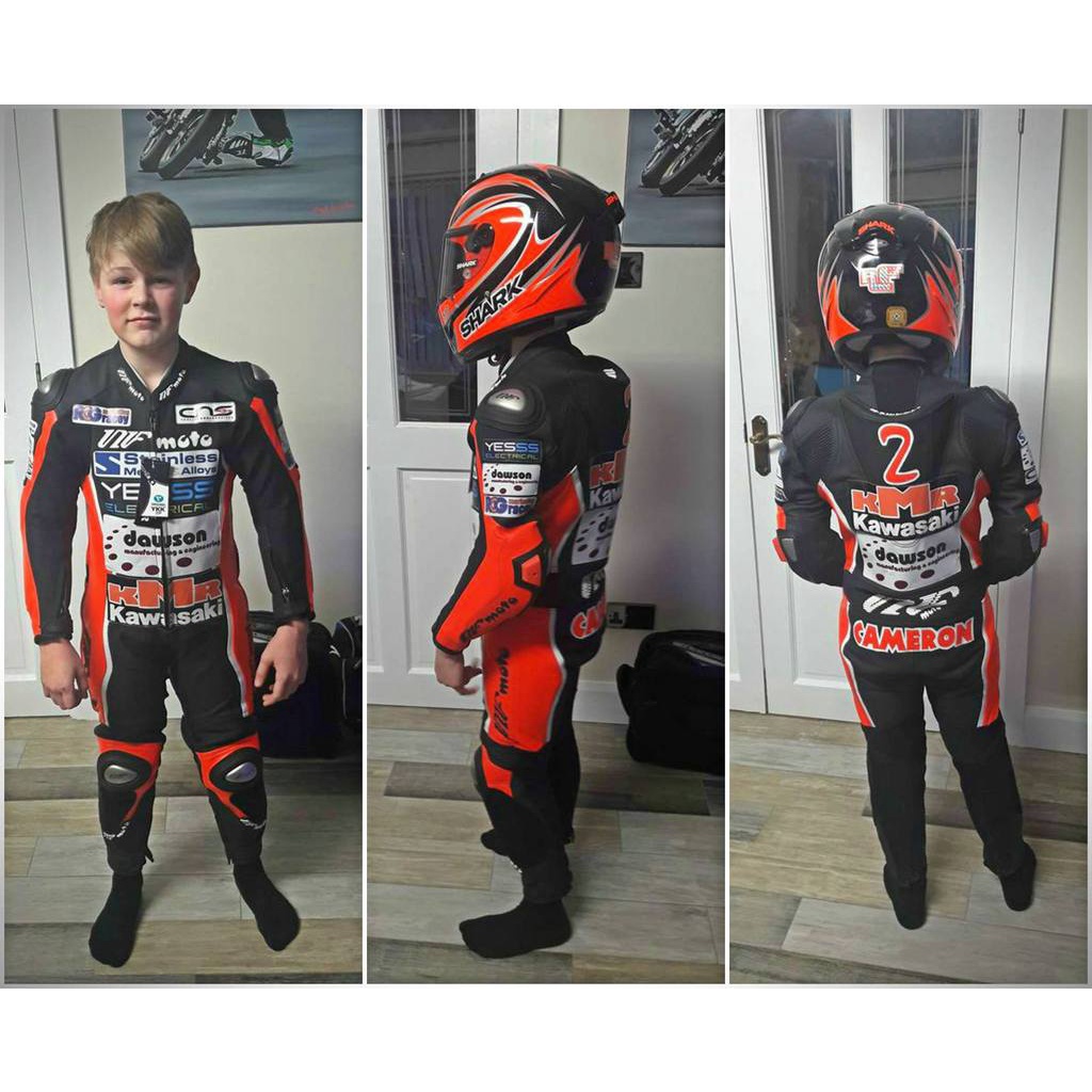 Motorbike Kids Leather Racing Suit CE | Shopee Malaysia