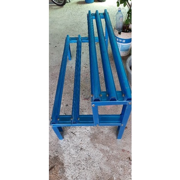 rak bunga besi biru c channel 2 tingkat | Shopee Malaysia