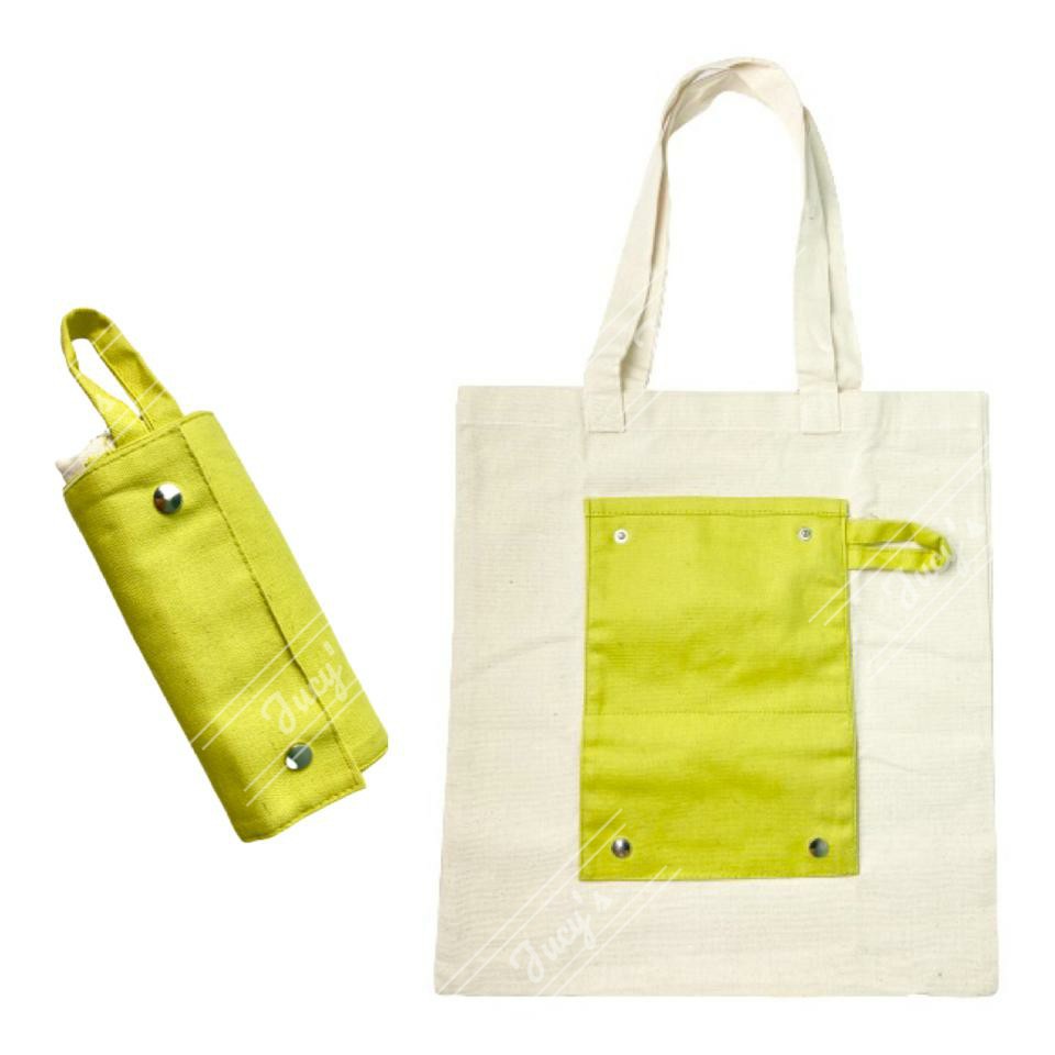 10oz Foldable Canvas Bag with Pocket Plain Shopping Bag Women Tote Bag Sekolah Tuisyen Beg ...