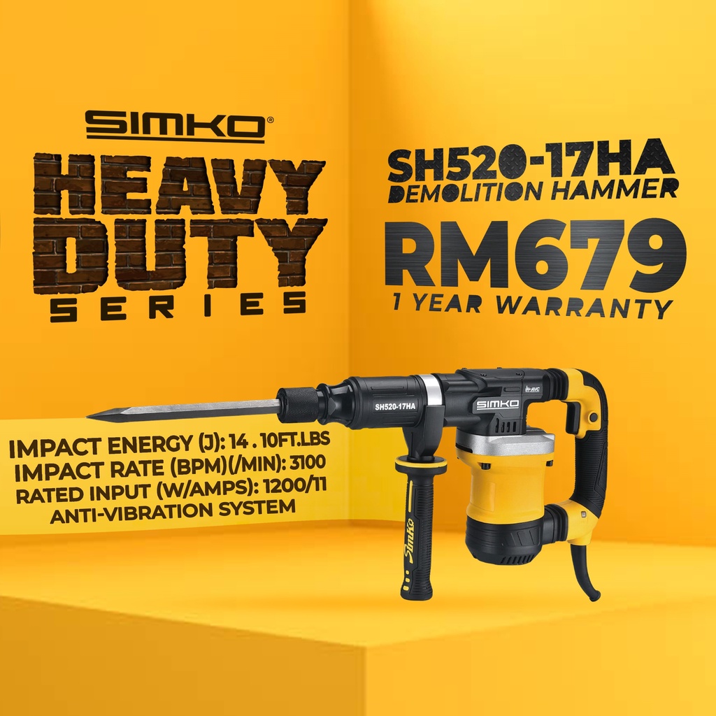SIMKO SH520-17HA DEMOLITION HAMMER RM679 | Shopee Malaysia