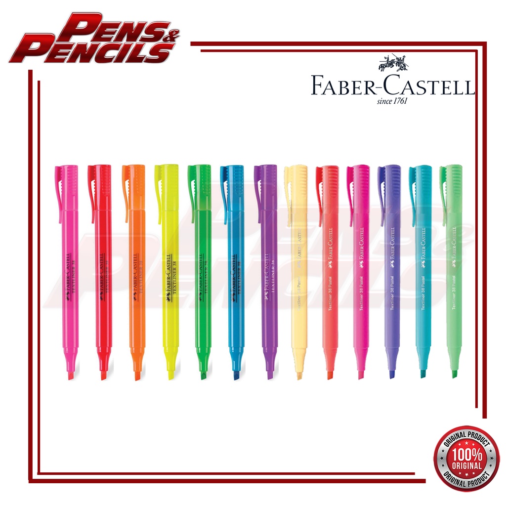 Faber-Castell Textliner 38 Pastel Super-Fluorescent Color Highlighter ...
