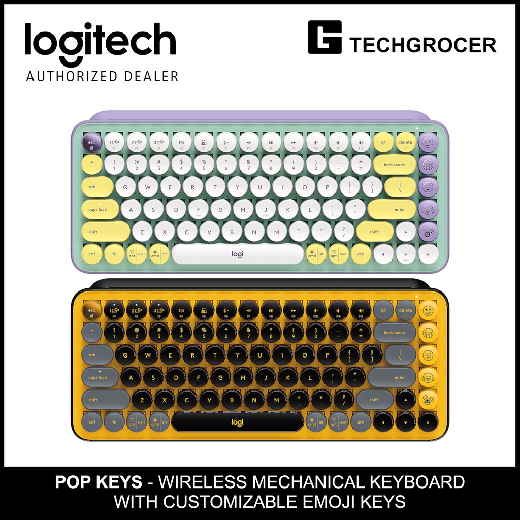 Logitech POP Keys Wireless Bluetooth Mechanical Keyboard with ...
