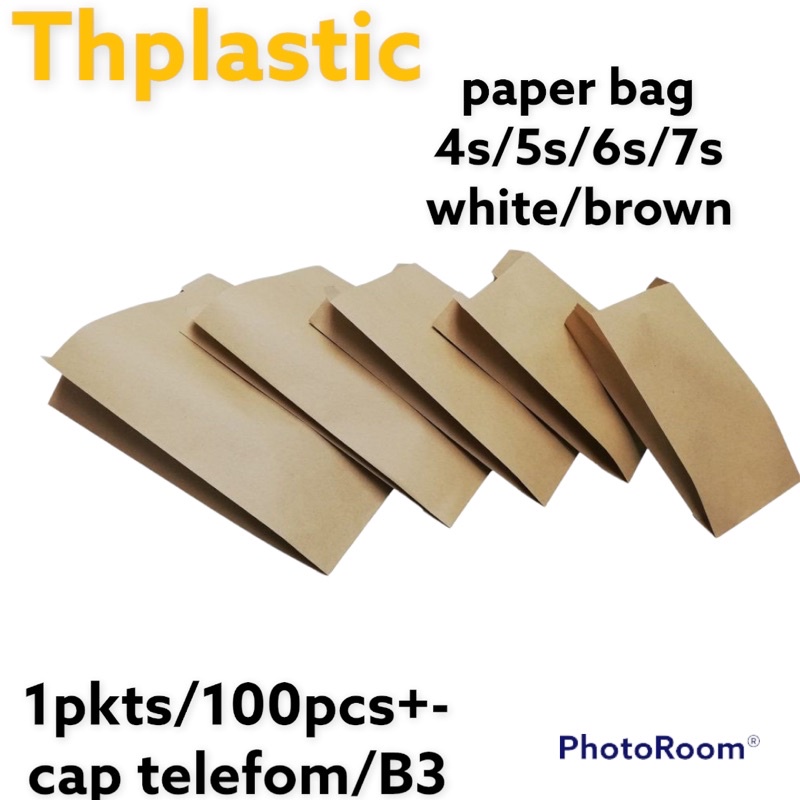 TH-PAPER BAG 4s/5s/5swhite/6s/7s/8s bag kertas makanan(BROWN/WHITE ...