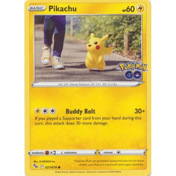 Pokemon tcg Pikachu - 027/078 - Common Pokemon Go | Shopee Malaysia