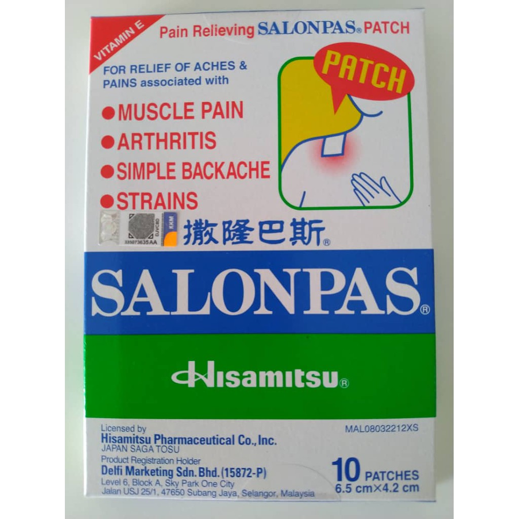SALONPAS PAIN RELIEVING PATCH (SMALL) 10'S | Shopee Malaysia