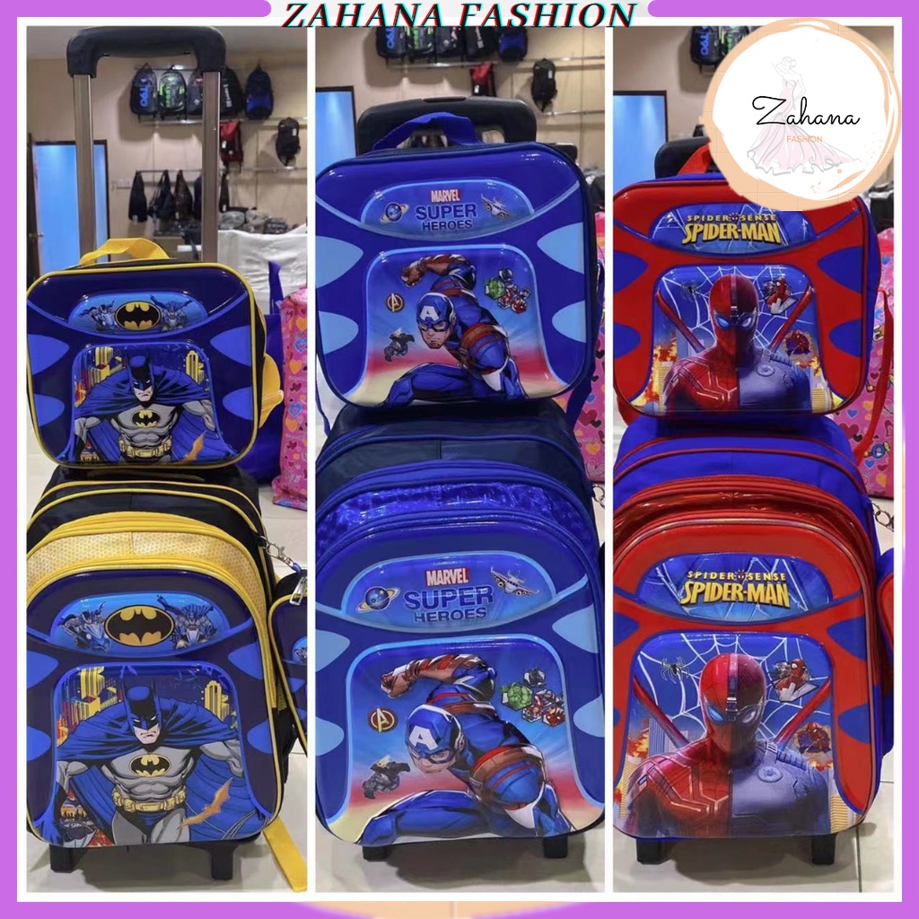 HOT【READY STOCKS】3 In 1 BAG RODA + BAG KECIL + PENCIL CASE/Primary ...