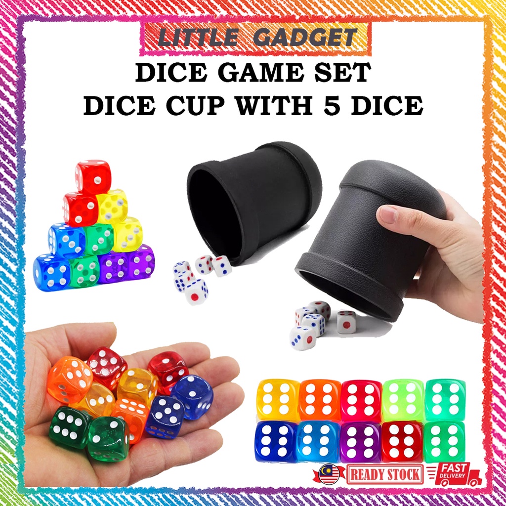 Dice Game Set Shake Dice Cup KTV Full Set + FREE 5 Dices 摇骰子 骰子盅 Dice ...