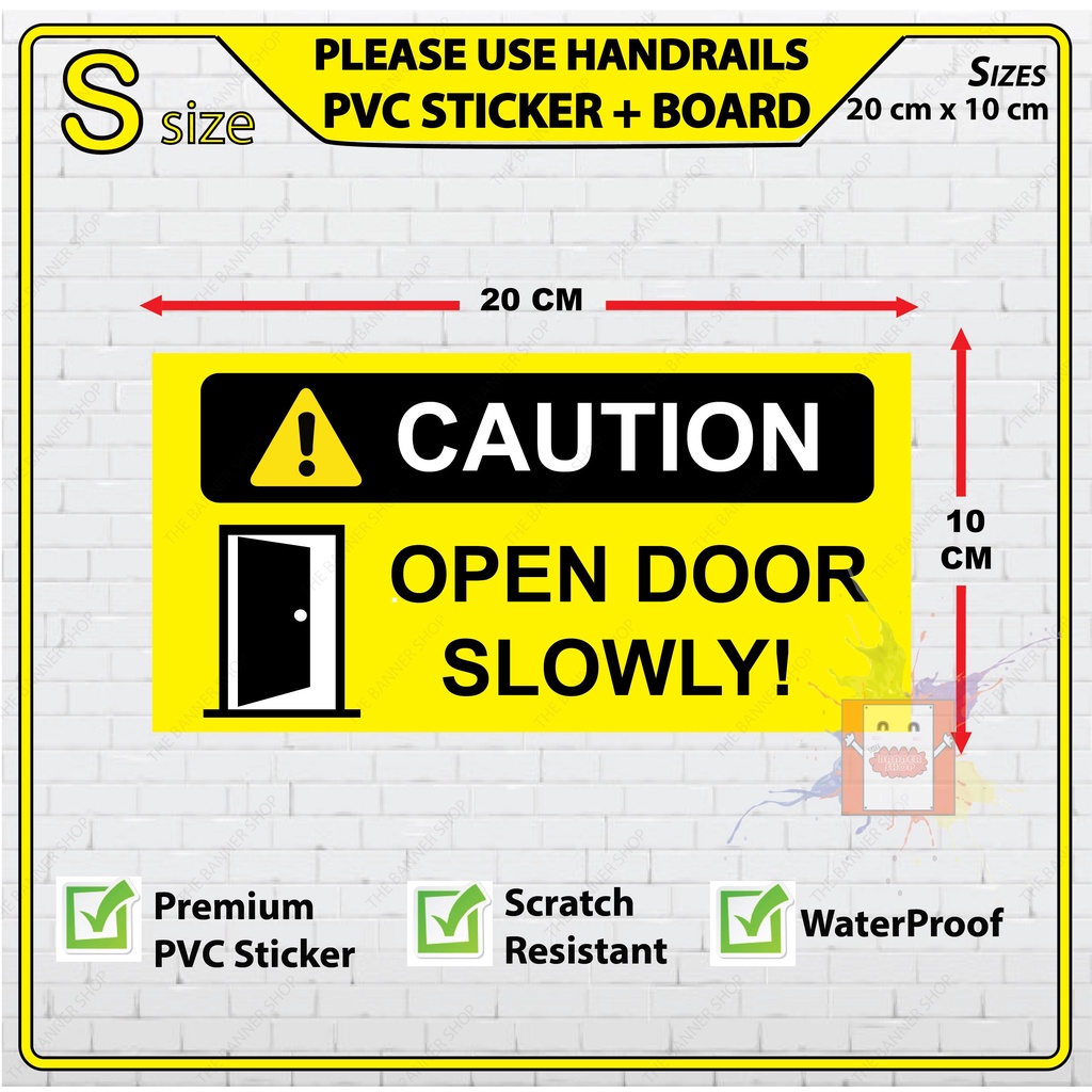 Open Door Slowly PVC Sign Sticker + Board | Shopee Malaysia
