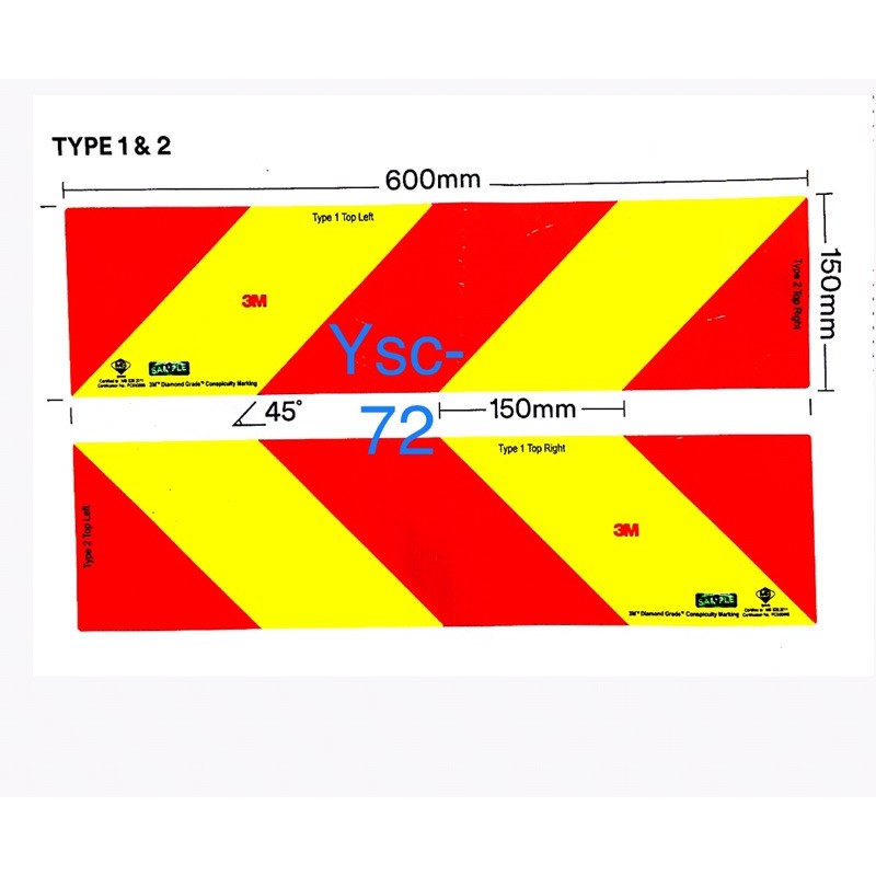 3M HORIZONTAL REFLECTIVE LABEL (LEFT/RIGHT) STICKER | Shopee Malaysia