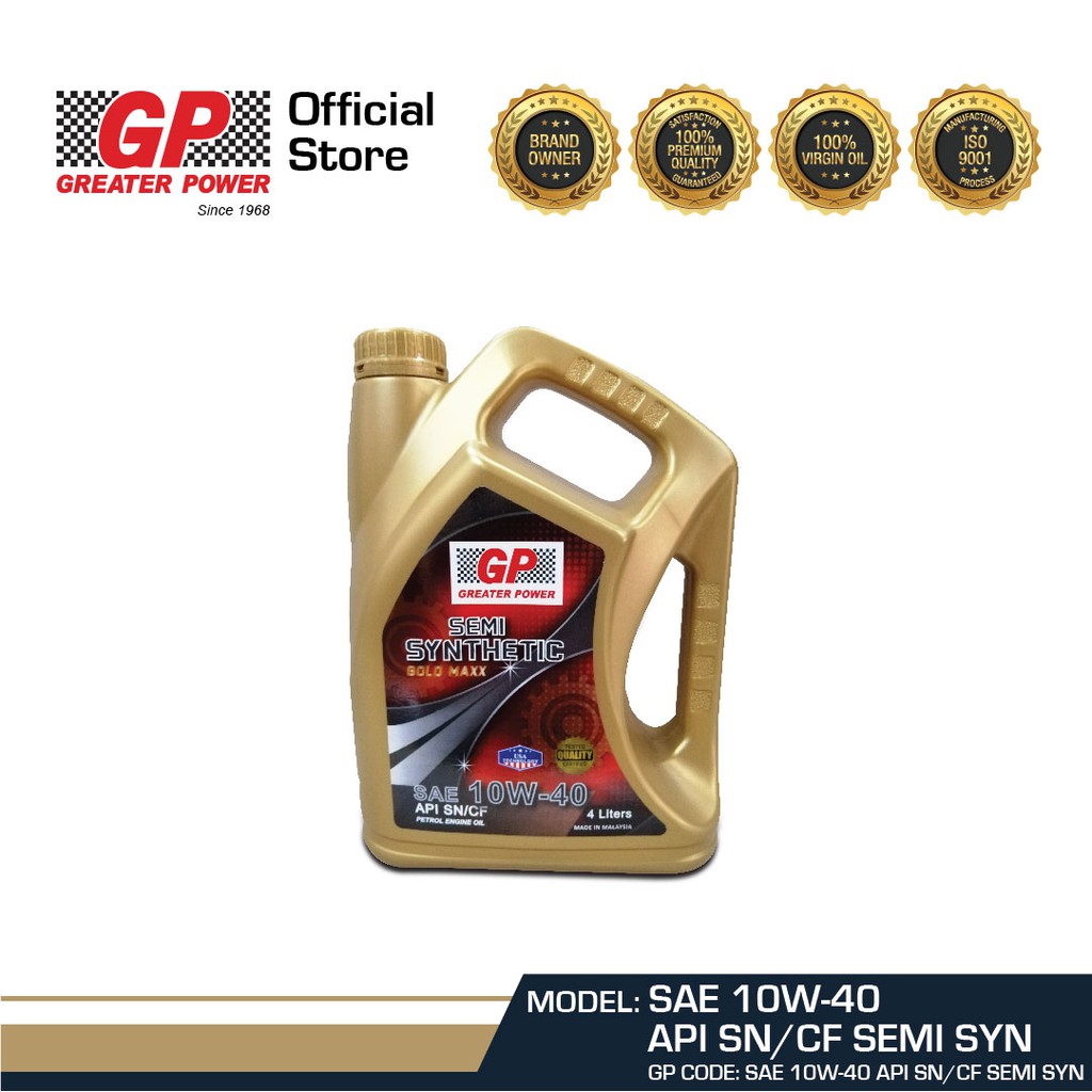 GP Engine Oil Semi Synthetic Gold Maxx SAE 10W-40 API SN/CF | Shopee ...