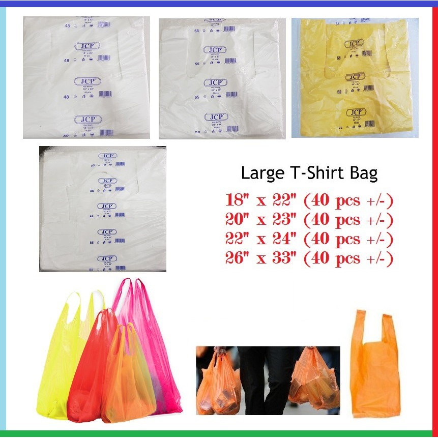 [WHOLESALE] JCP Singlet Plastic Bags - T-Shirt Bags/Plastik Tangkai ...