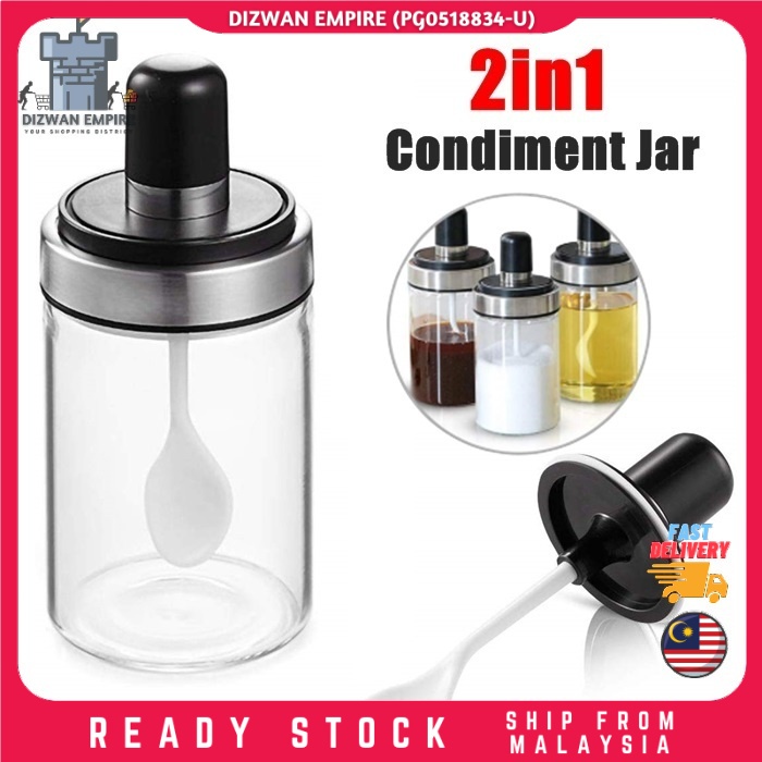 🔥READY STOCK🔥Glass Spice Jar Bottle Seasoning Container Kitchen Salt ...