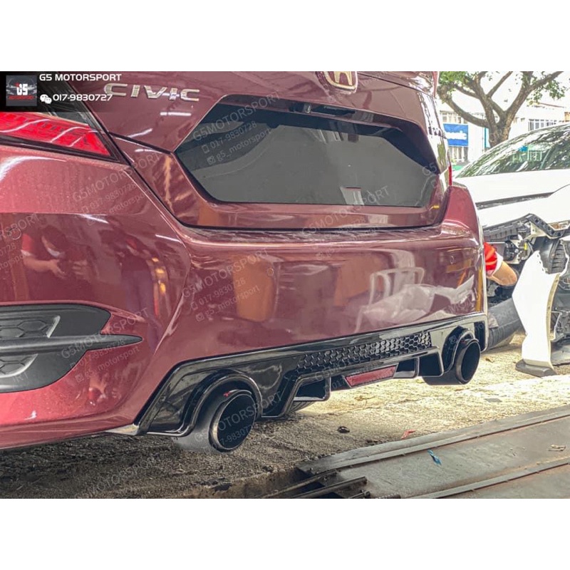 Honda Civic FC Rear Bumper Diffuser 2016-2021 | Shopee Malaysia