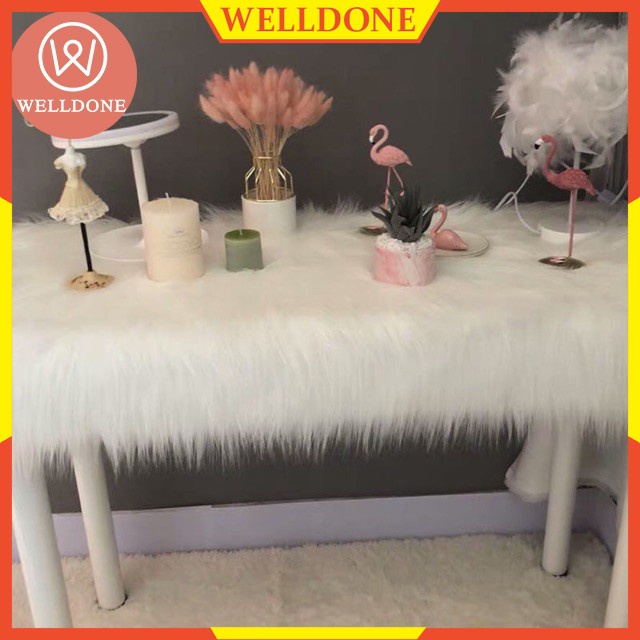 White plush karpet Bulu fluffy soft floor mat fur carpet non slip ...