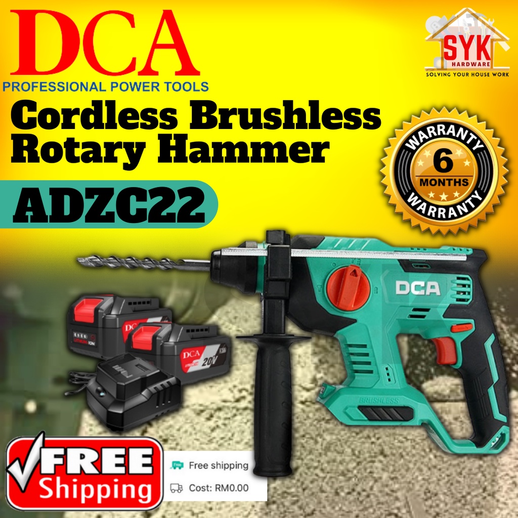 SYK (FREE SHIPPING) DCA ADZC22 Cordless Brushles Rotary Hammer Concrete ...