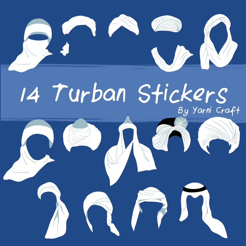 Turban Digital Stickers for Picture Editing Procreate Goodnotes ...