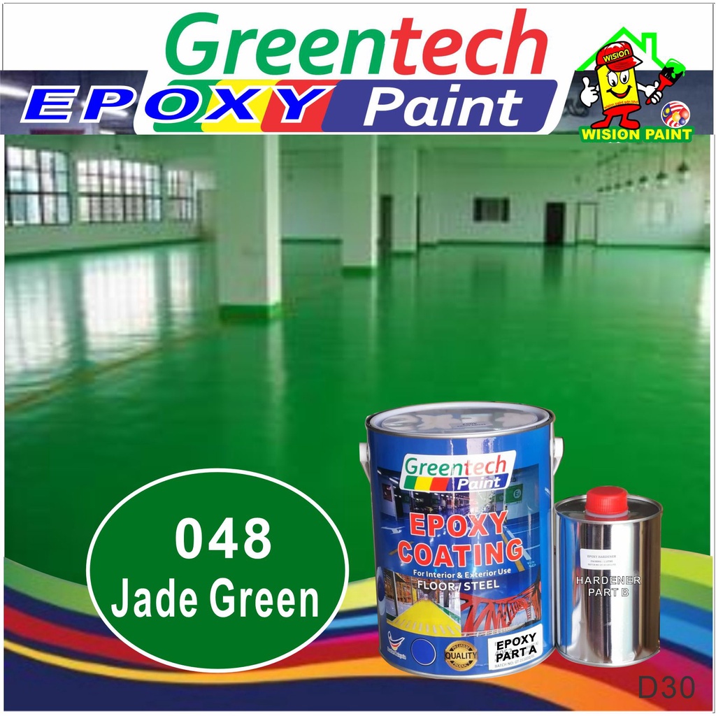 048 JADE GREEN ( 5L ) Epoxy Floor Paint Coating ( GREENTECH EPOXY ) 5L ...
