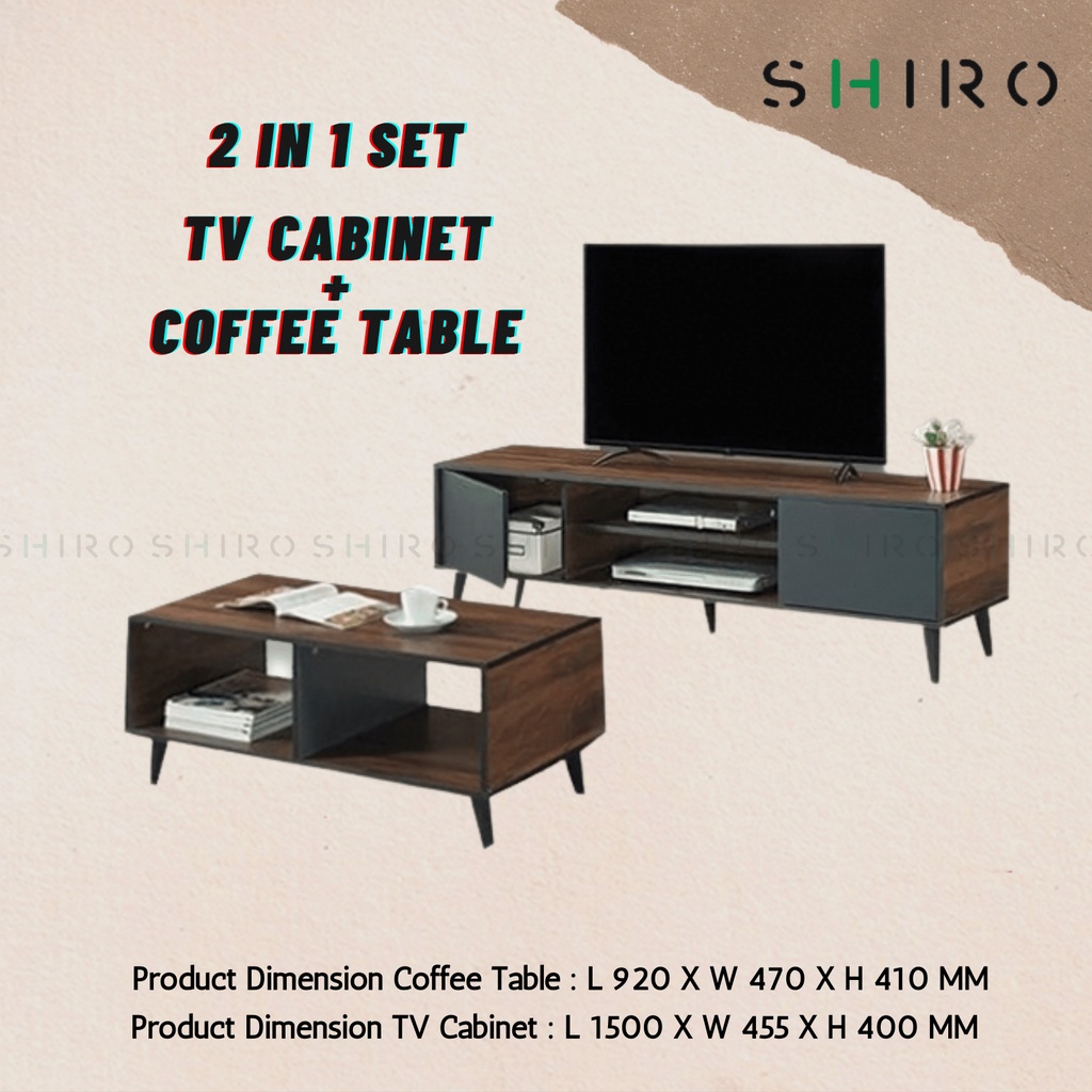 Rak TV Cabinet Living Room Storage Rack SHIRO Furniture TINO 5 Feet TV ...