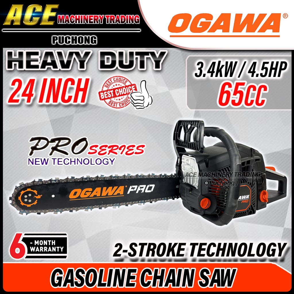 OGAWA PRO VX8224 Gasoline Chain Saw with 24" Guide Bar 2-Stroke ...