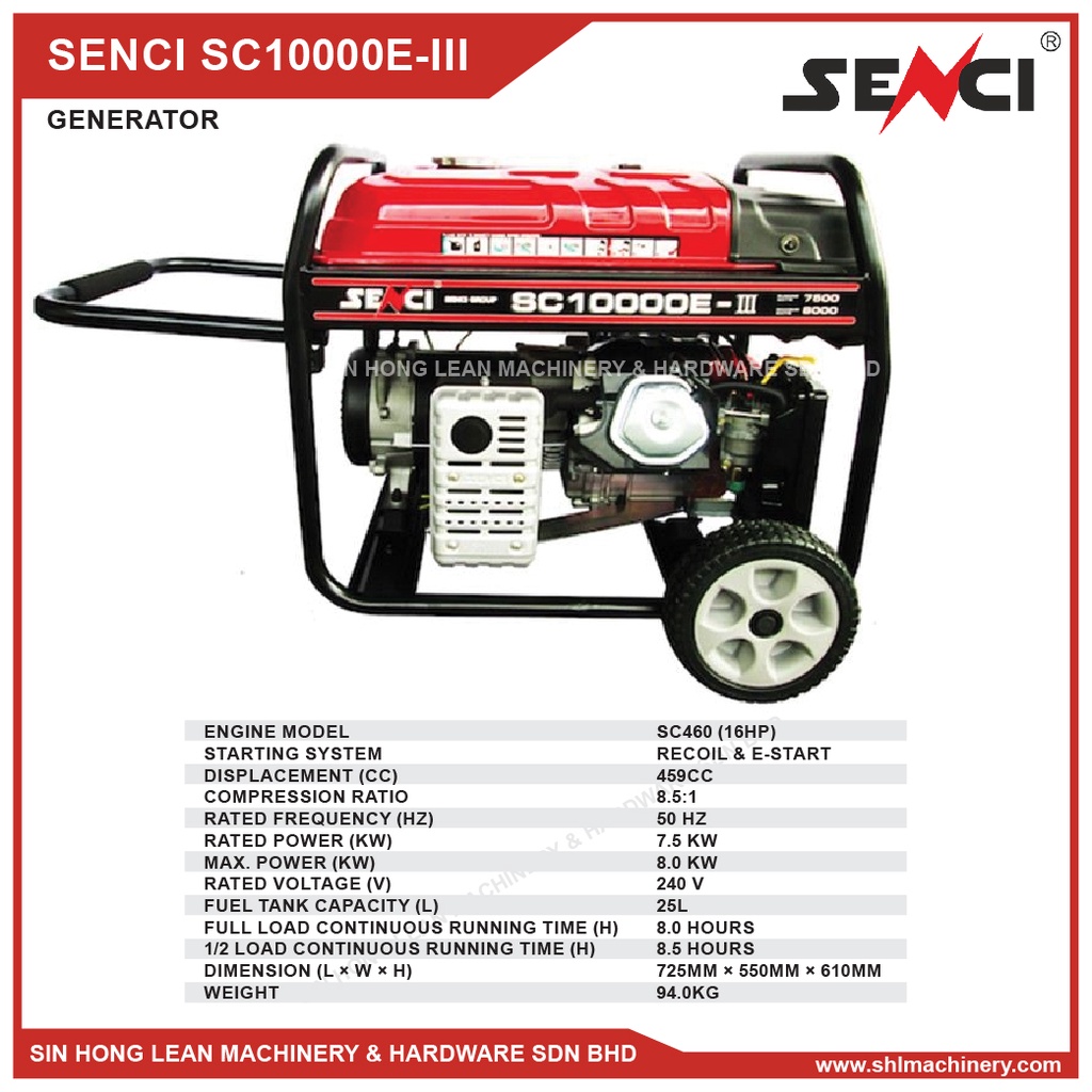 SENCI GENERATOR Senci SC10000E-III WITH BATTERY | Shopee Malaysia