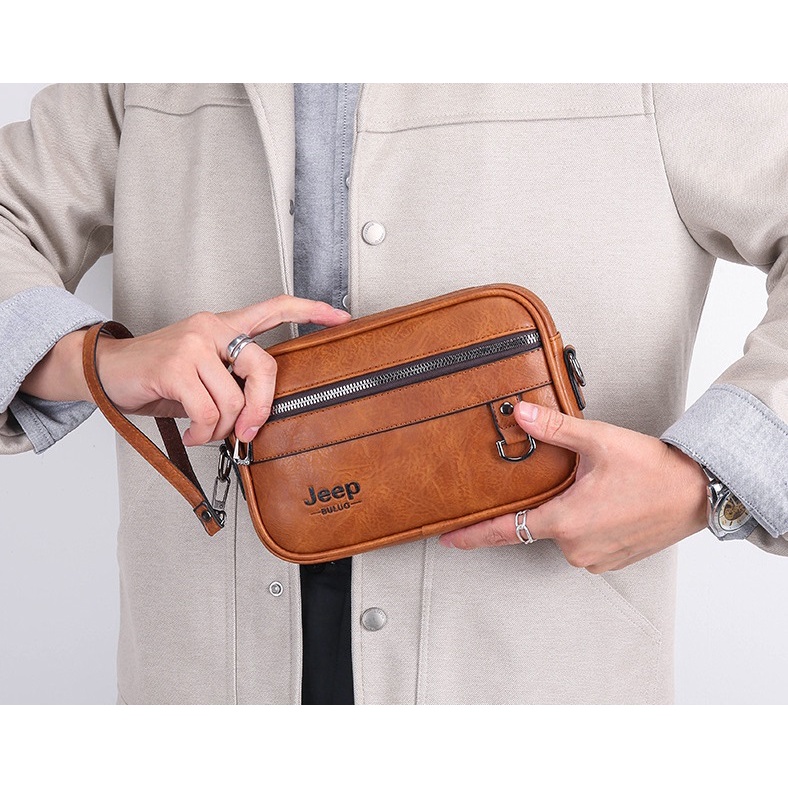 🇲🇾 READY STOCK | Men Bag Sling Bag Lelaki PU Leather 3 IN 1 jeep Buluo ...