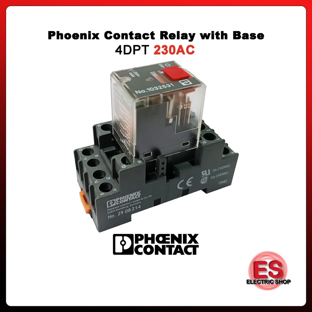 Phoenix Contact Relay with LED indicator / Test Button ECOR SET 2DPT ...