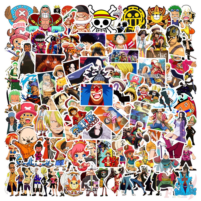 100Pcs/Set One Piece Series A Stickers DIY Fashion Mixed Waterproof ...