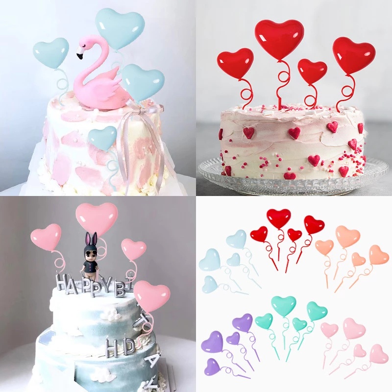 【READY STOCK】4 in 1 set 3D Plastic Love / Heart Shape Cake Deco / Cake ...