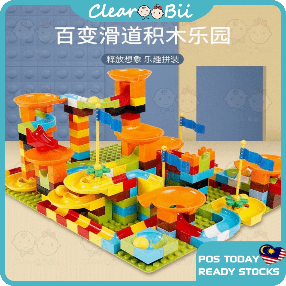 Big Size Building Bricks Block with Slide and Funnel For Children Kids ...