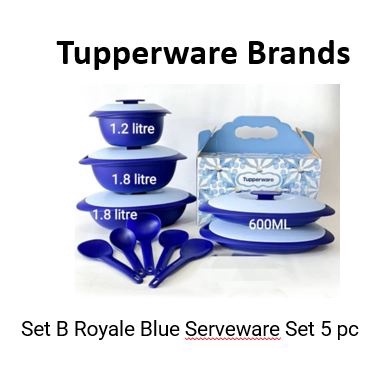 Tupperware Blossom Serveware Set / Tupperware Royale Blue Serverware ...