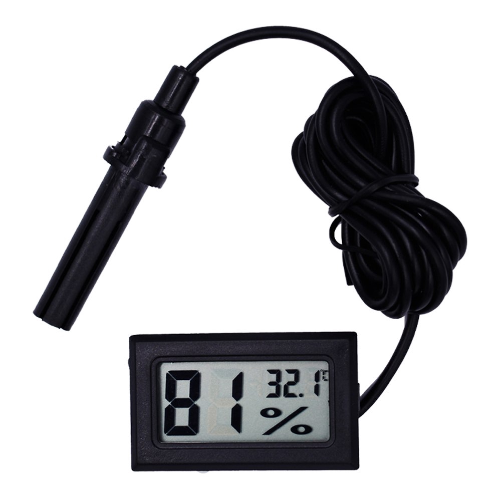 LCD Digital Reptile Thermometer Hygrometer with Probe for Turtle ...