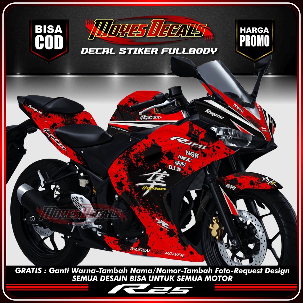 MERAH Decal Sticker Motorcycle R25 old fullbody Sticker decal yamaha ...