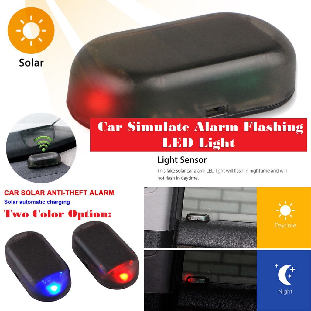 Car Warning Light Solar Power Led Flashing Anti-Theft Alarm Security ...