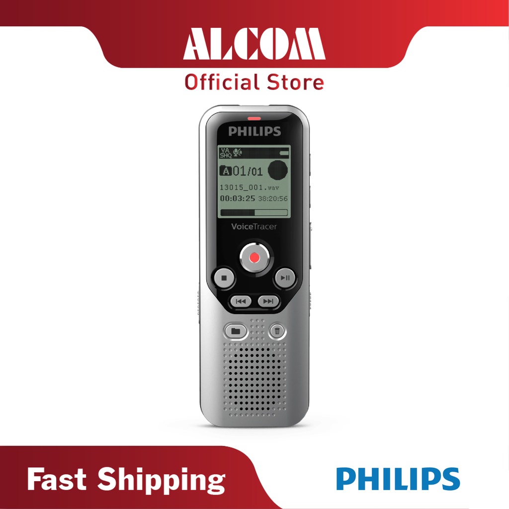 PHILIPS VoiceTrace Audio Recording DVT1250 8GB Memory Voice Recorder for Lawyer Accountant Press ...