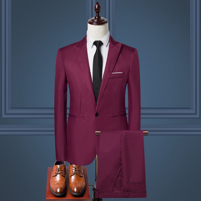 😎Ready stock🔥 Men Suit Blazer Set Formal Trousers Business Wedding ...