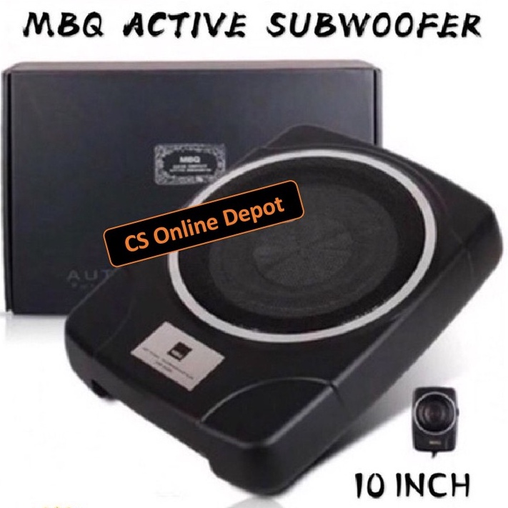MBQ 8"/10" Car UnderSeat Super Slim Active Subwoofer Built In Amplifier ...