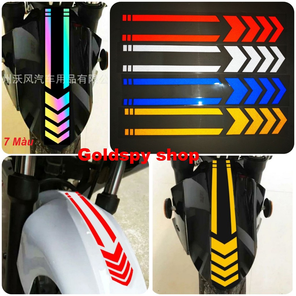 Front fender decal - Arrow-shaped reflective sticker to decorate ...