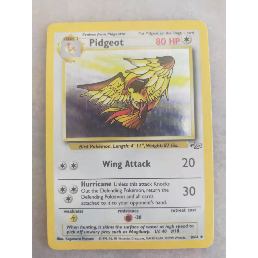 Pokemon card TCG: 1999 Jungle Pidgeot 8/64-Holo (Condition: MP ...