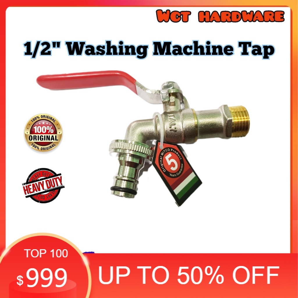 HEAVY DUTY 1/2" (15MM) MITCO WASHING MACHINE TAP / WATER BIB TAP ...