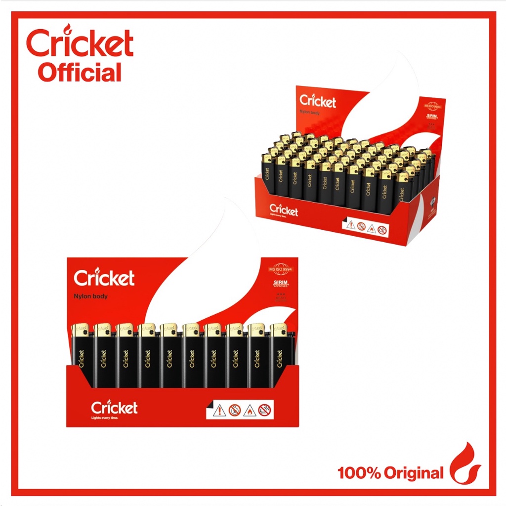 Cricket Lighters Limited Edition Black & Gold Series (50 Pcs) | Shopee ...