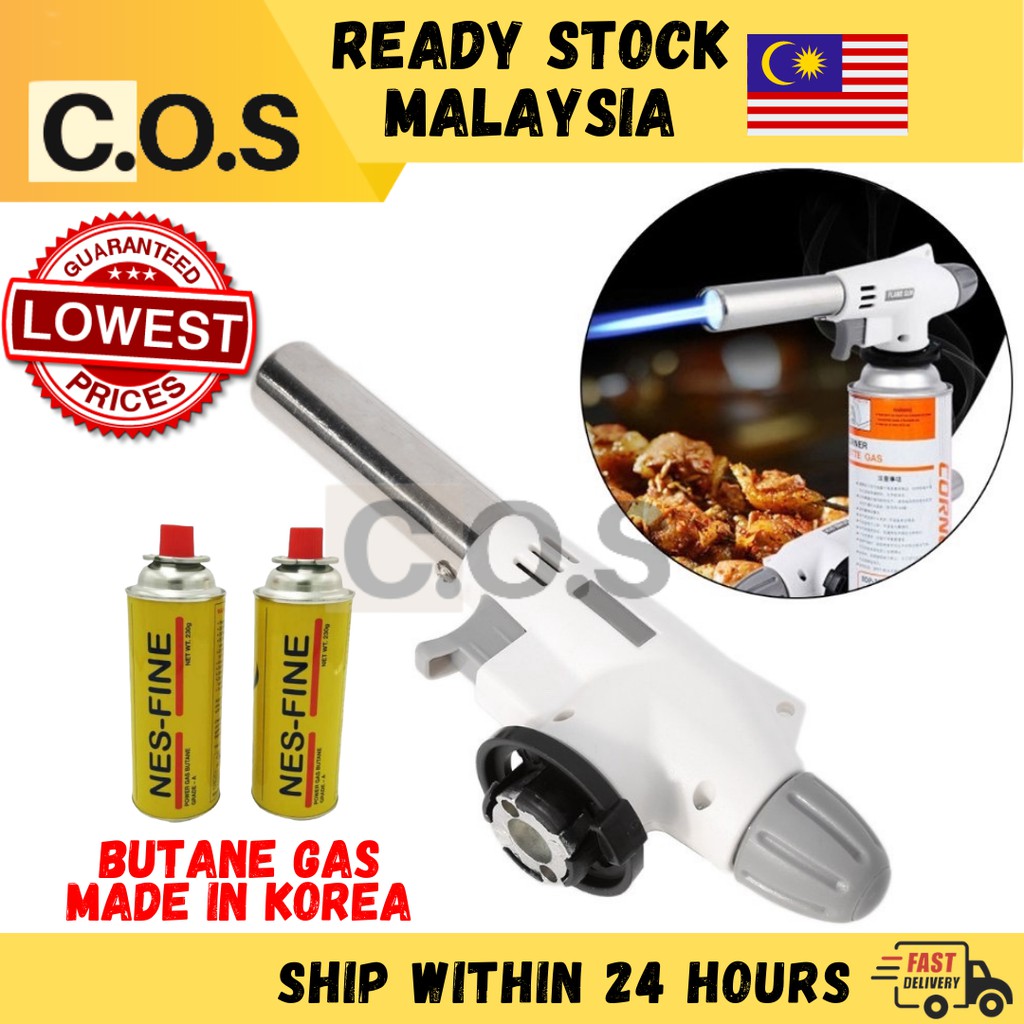 COS Portable Metal Flame Gun Butane Gas Torch Flaming Thrower Flame ...