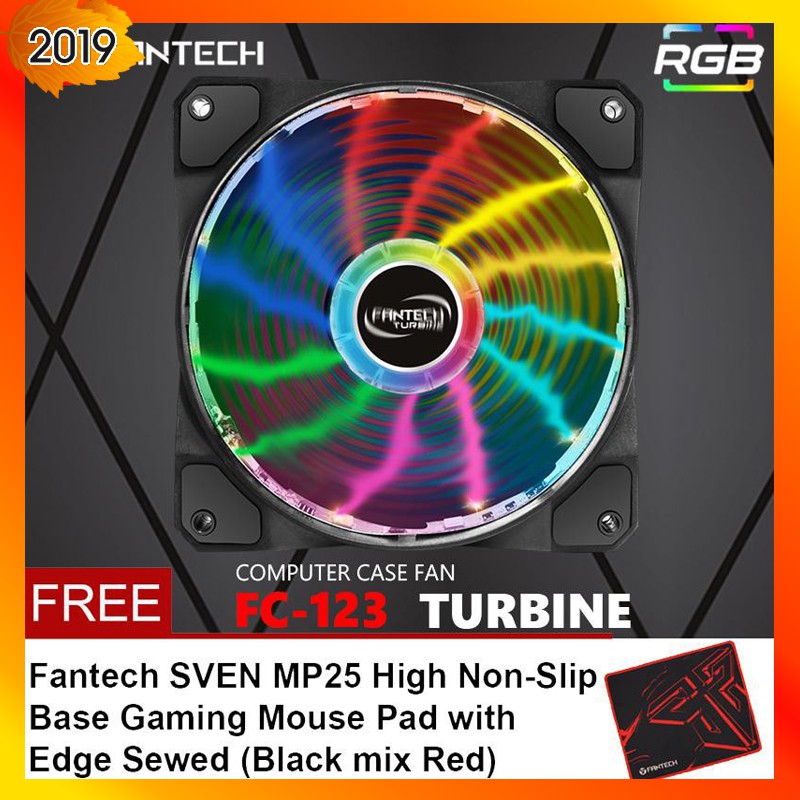 FANTECH TURBINE FC-123 120mm Anti-Vibration Auto RGB Modes Computer ...