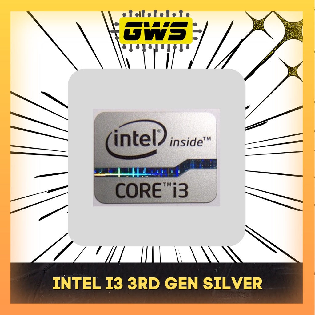 Original Intel I3 3RD GEN SILVER Logo Sticker for Laptop/Desktop ...