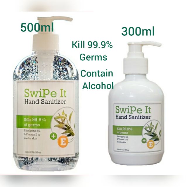 SwiPe It Hand Sanitizer 300ml / 500ml Gel type Kills 99.9% Germs ...