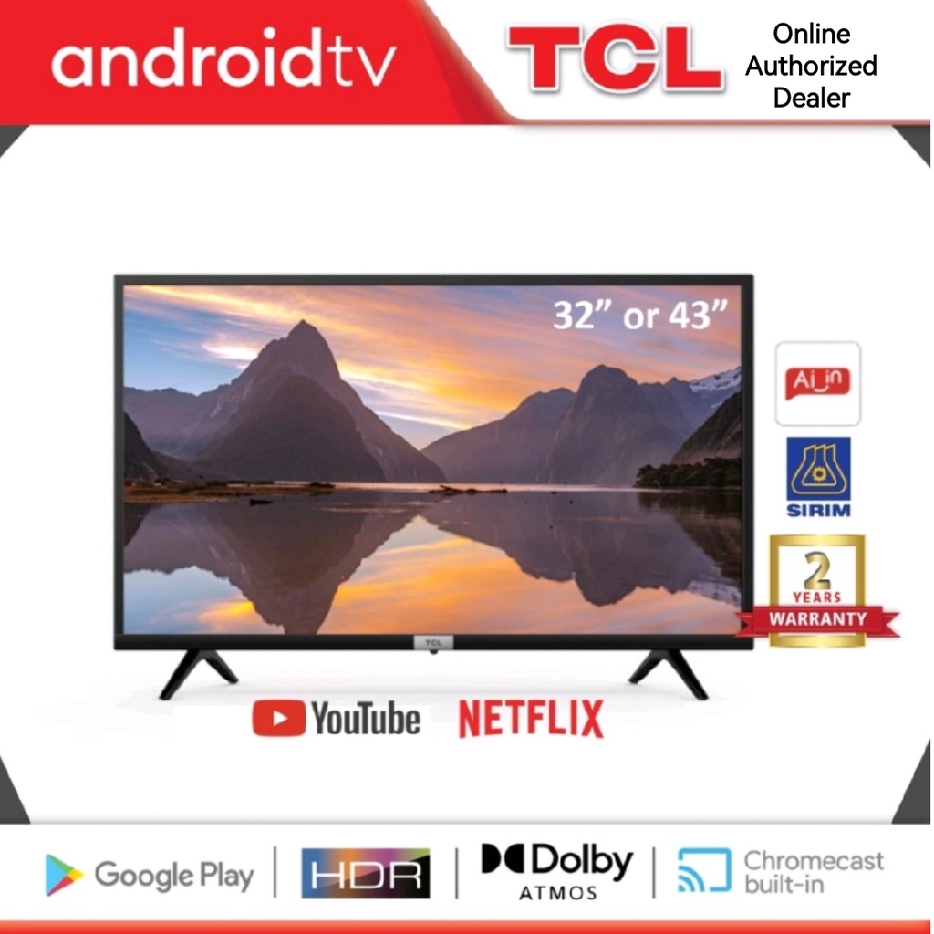 TCL Android Smart AI TV with Voice Search Google Assistant & Upgradable Android 43S5200 | Shopee ...