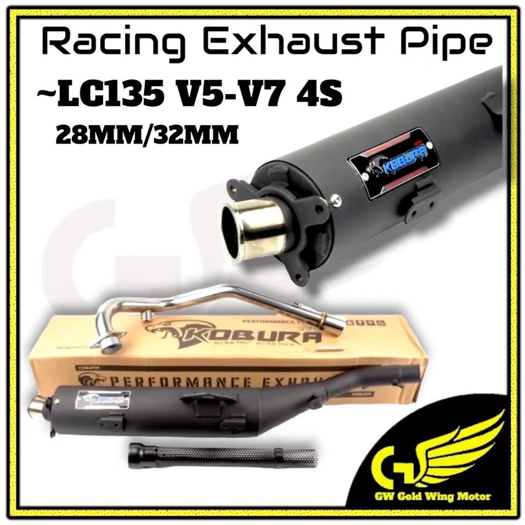 KOBURA LC135 V1-V7 4S 5S LCV8 LCFI BACK TRU 28MM 32MM STANDARD OPEN EXHAUST PIPE EX EKZOS RACING ...