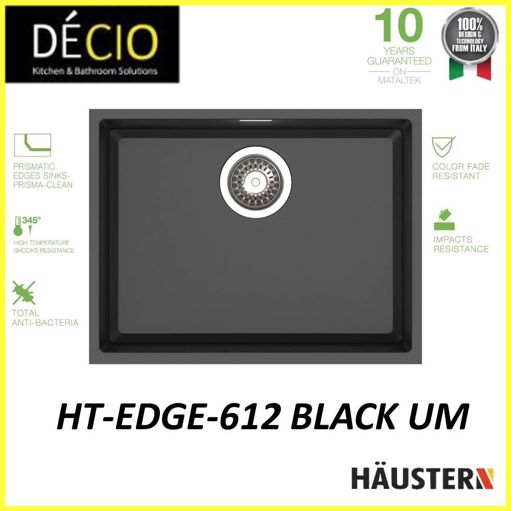 Haustern Granite Sink Undermount Edge-612-UM-B Black | Shopee Malaysia