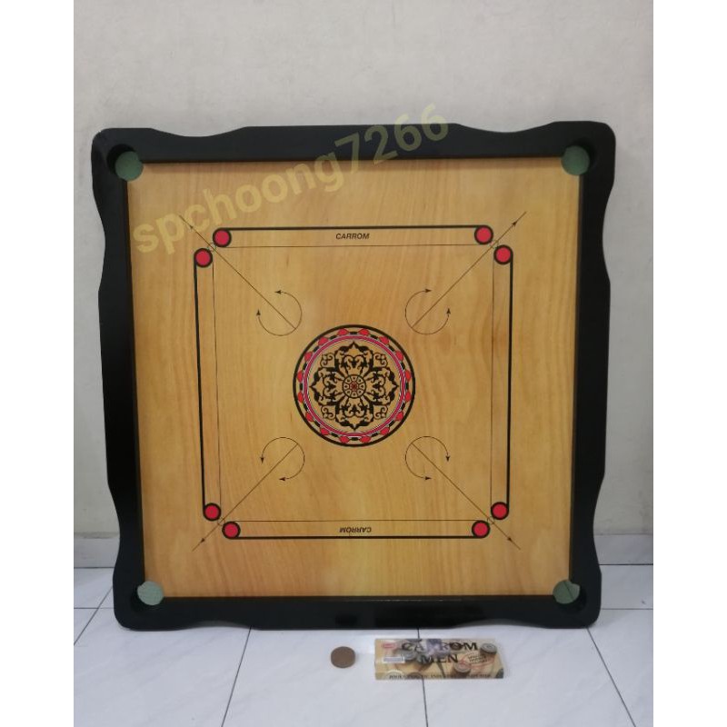 【850mm x 850mm x 35mm】 Standard Size Carrom Board Set With Carrom Men ...